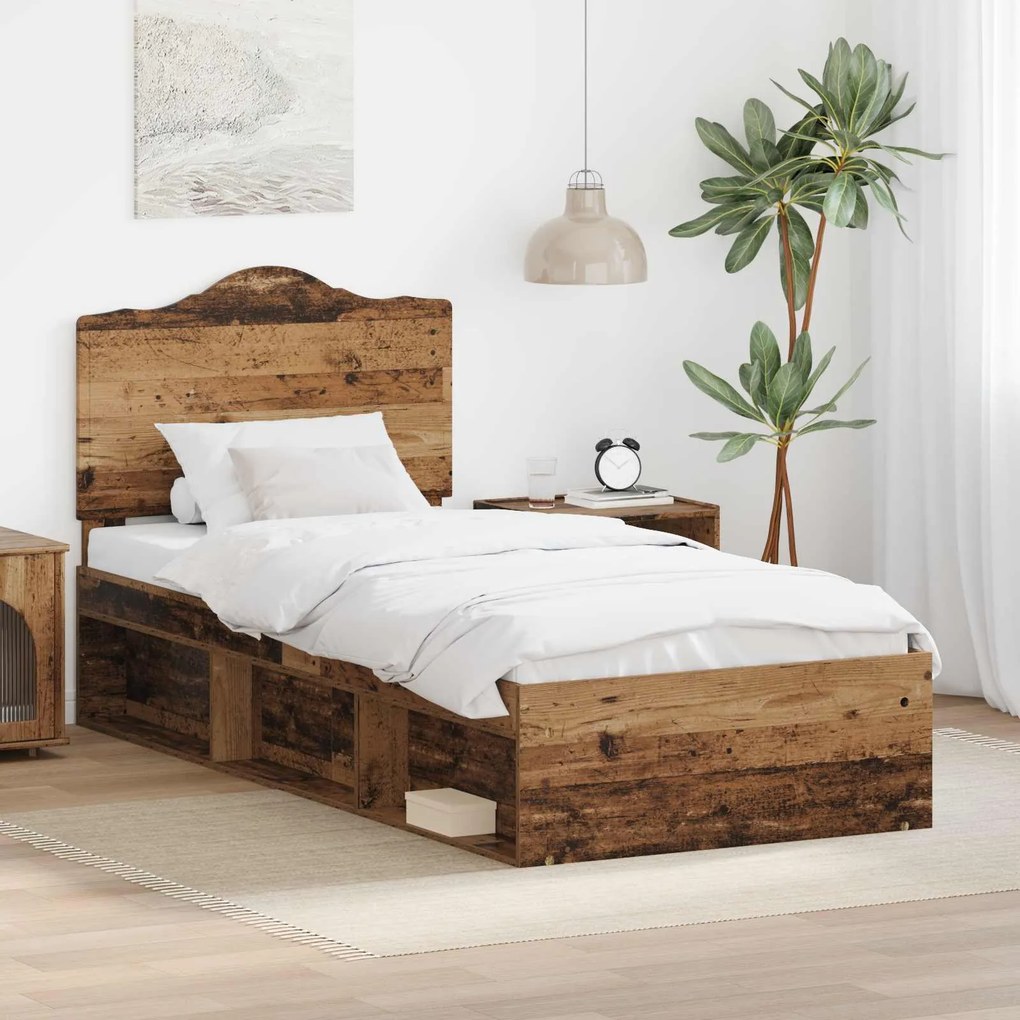 Rám postele Staré dřevo 100 x 200 cm Masivní borové dřevo 3413351