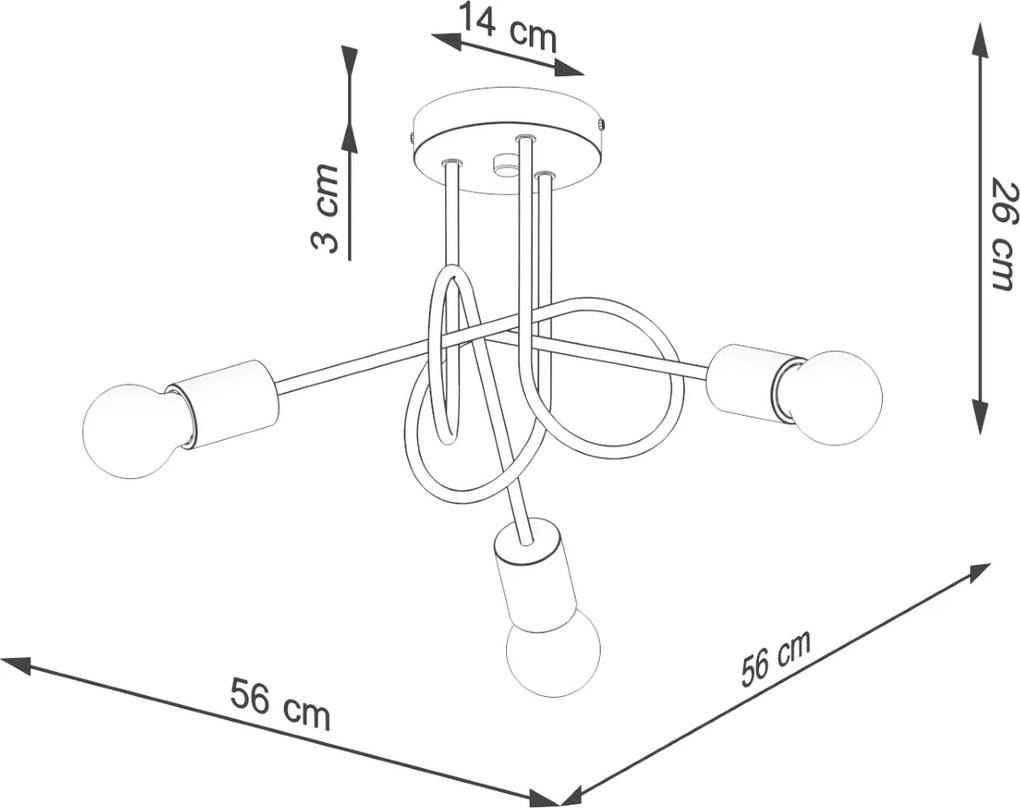 Sollux Lighting Lustr EMBER 3 černý