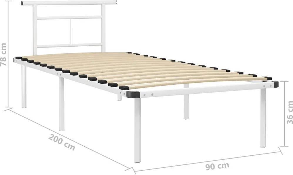 vidaXL Rám postele kovový 90 x 200 cm [324821] Barva: Černá