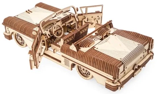 Ugears - 3D dřevěné mechanické puzzle Cabriolet