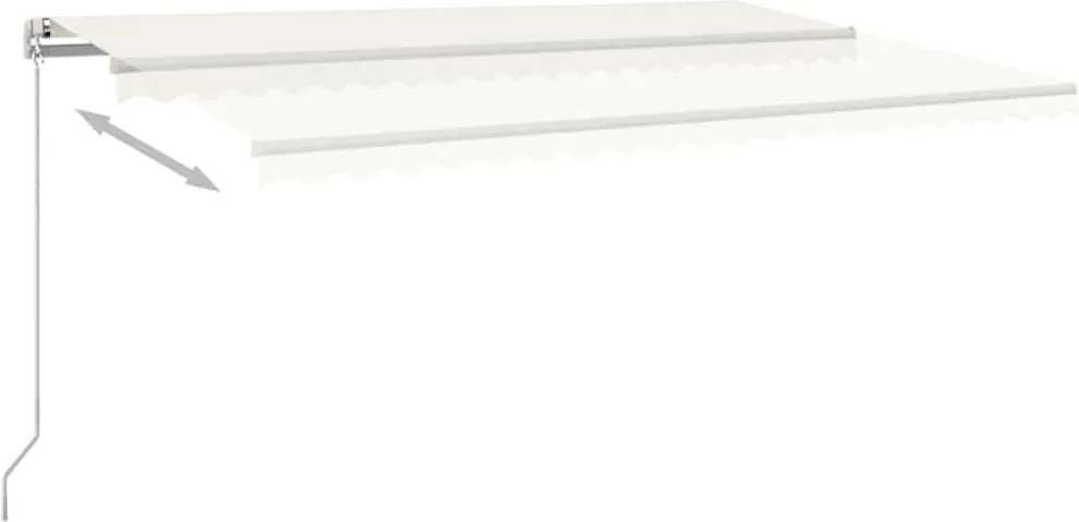 Ručně zatahovací markýza 500 x 300 cm krémová 3068937