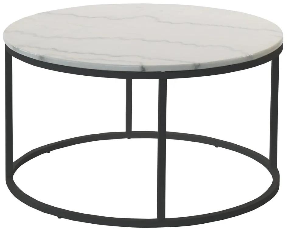 Mramorový konferenční stolek s černou konstrukcí RGE Accent, ⌀ 85 cm