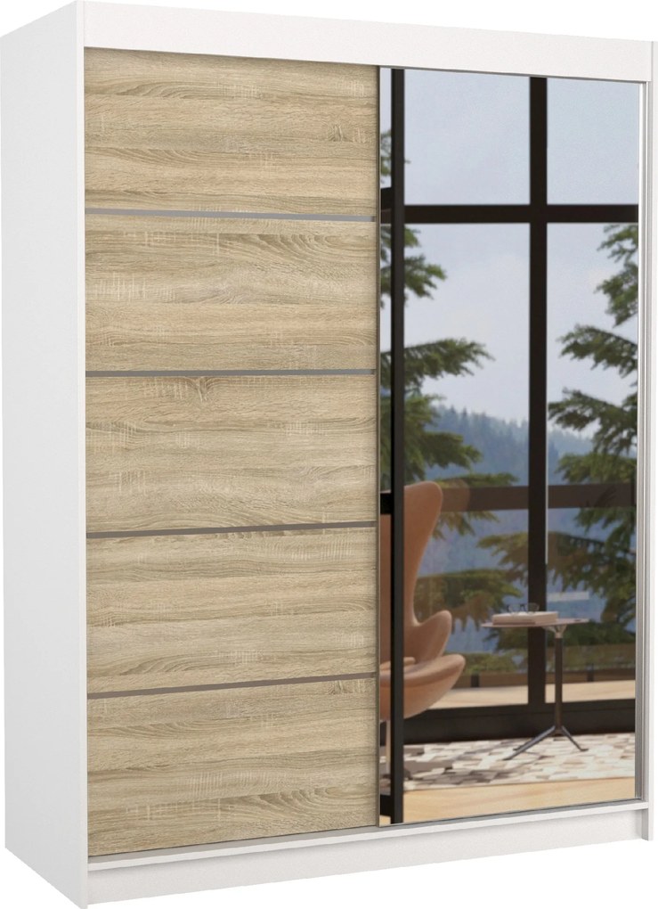 ADRK Furniture Posuvná skříň s zrcadlem LIMBO 150 ADRK-SW-LIM-WS-150
