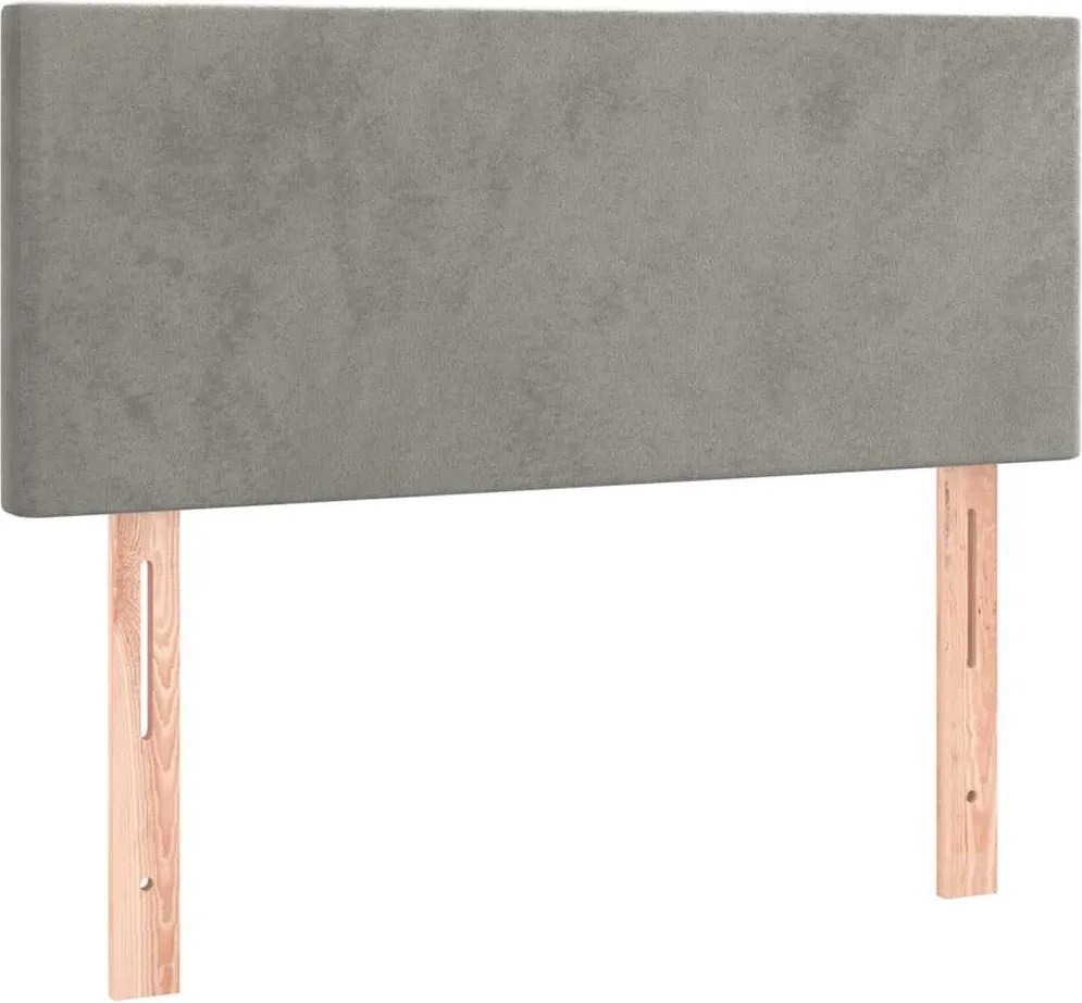 Box spring postel s matrací a LED světle šedá 90x190 cm samet 3134255