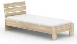 Dětská postel REA Nasťa 90x200cm - dub bardolino, 1. pás čela 17505 - plum, 2. pás čela 1100 - zelená, 3. pás čela v barvě postele