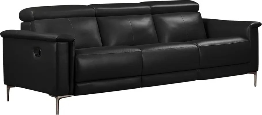 Černá pohovka z imitace kůže 222 cm Lund – Støraa