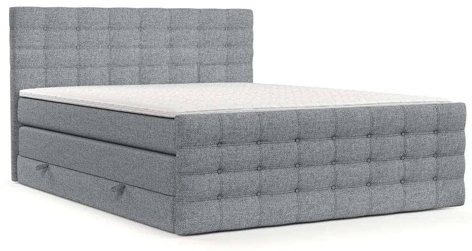 Šedá boxspring postel s úložným prostorem 180x200 cm Blend – Maison de Rêve