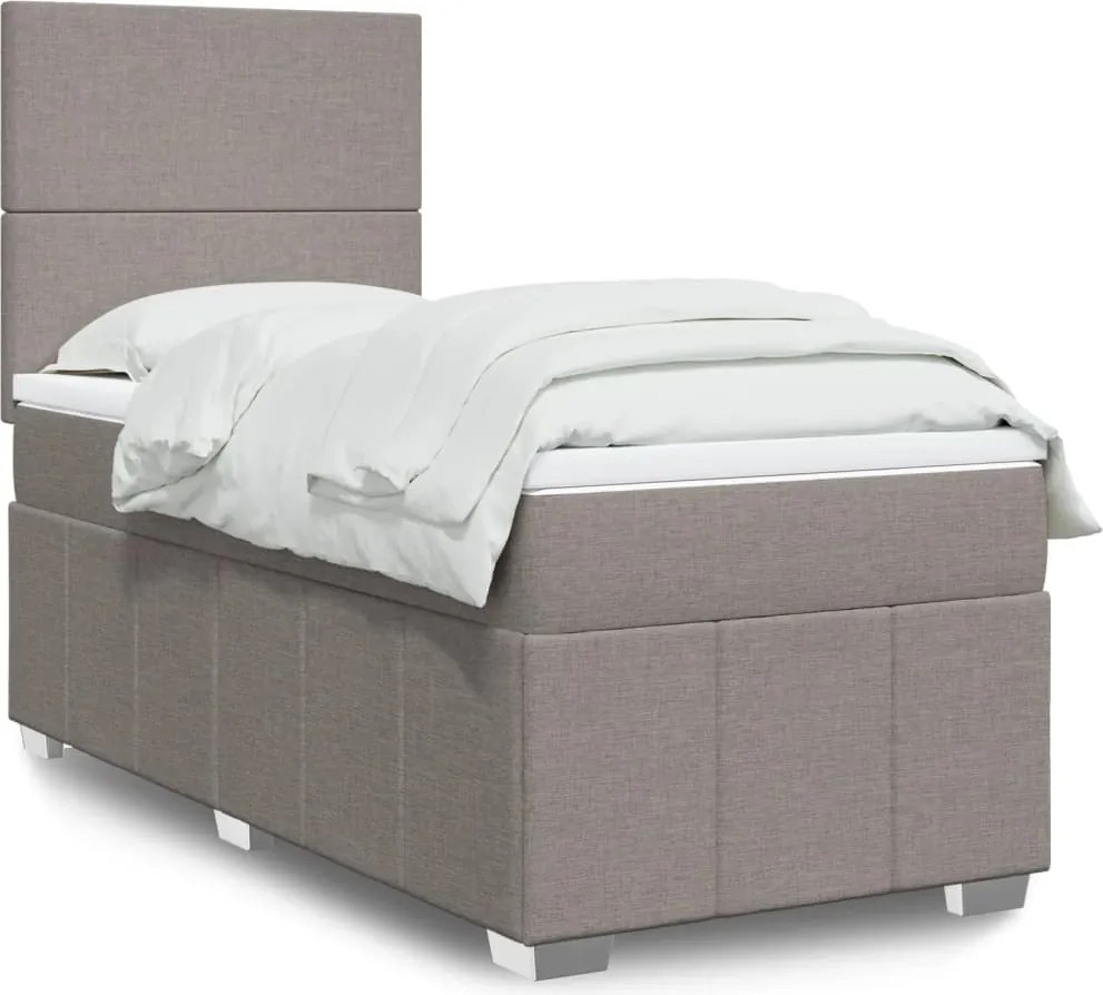 Box spring postel s matrací taupe 100 x 200 cm textil 3293876