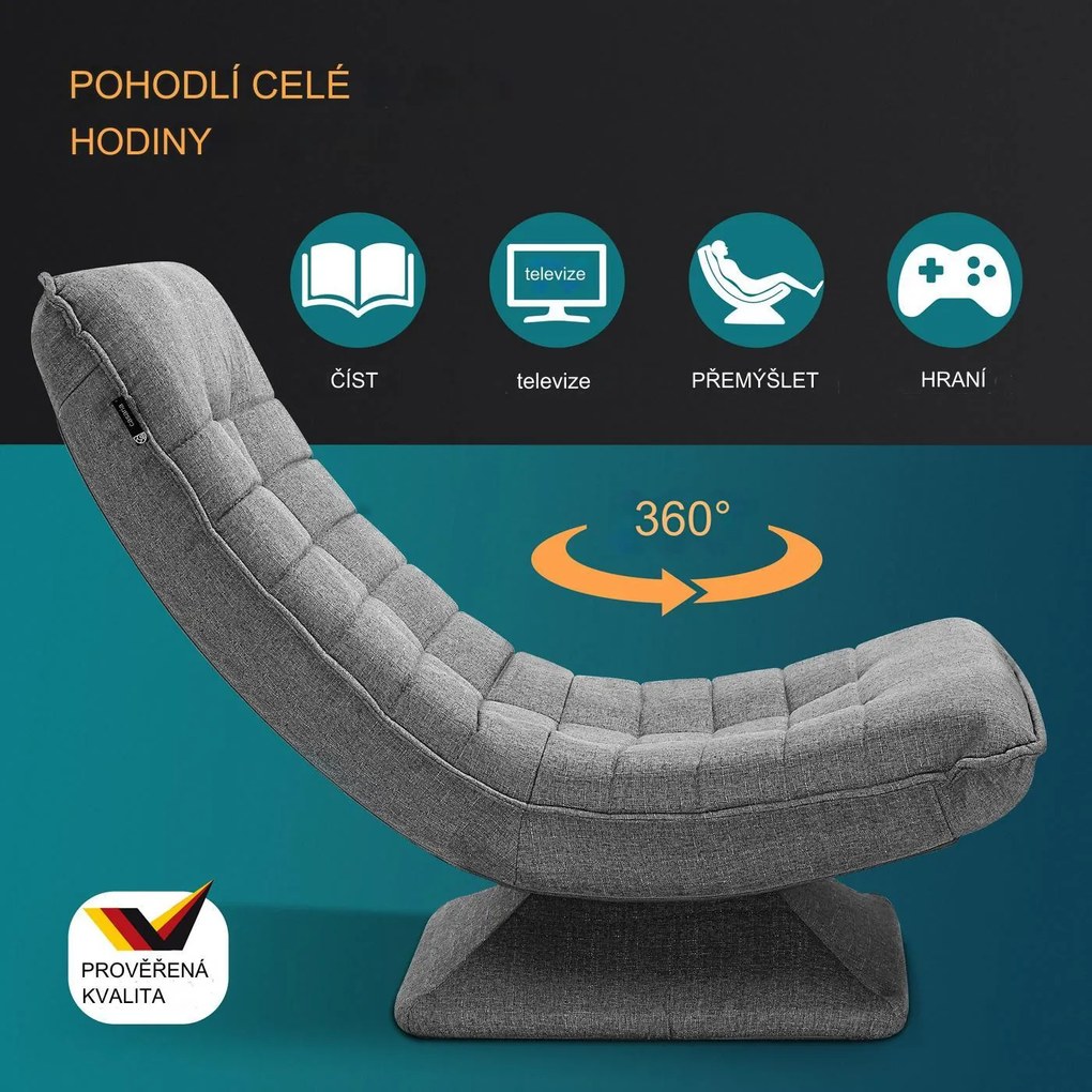 Deuba Relaxační křeslo - šedé