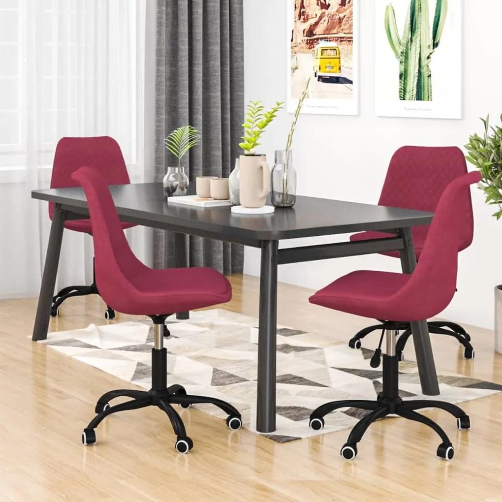 vidaXL Otočné jídelní židle 4 ks textil [3085435] Barva: světle šedá