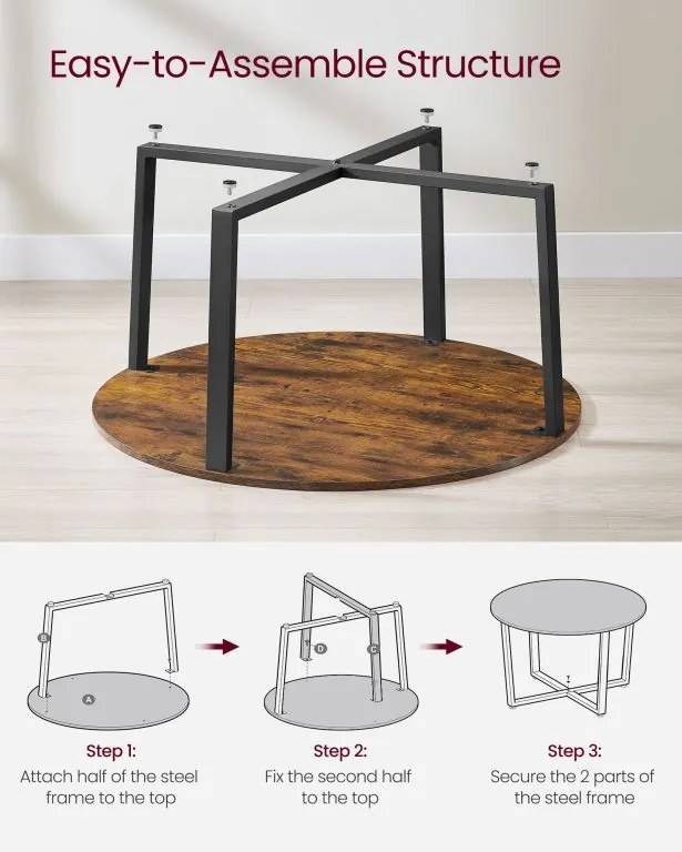 Kulatý konferenční stolek rustikální 88 cm