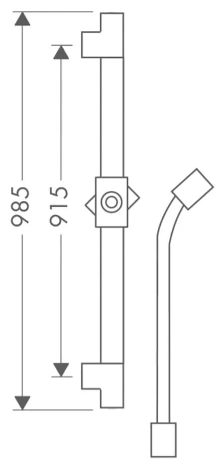 Axor Starck - Sada s nástěnnou tyčí 0,9m, hadice Isiflex 1,6 cm, chrom 27830000