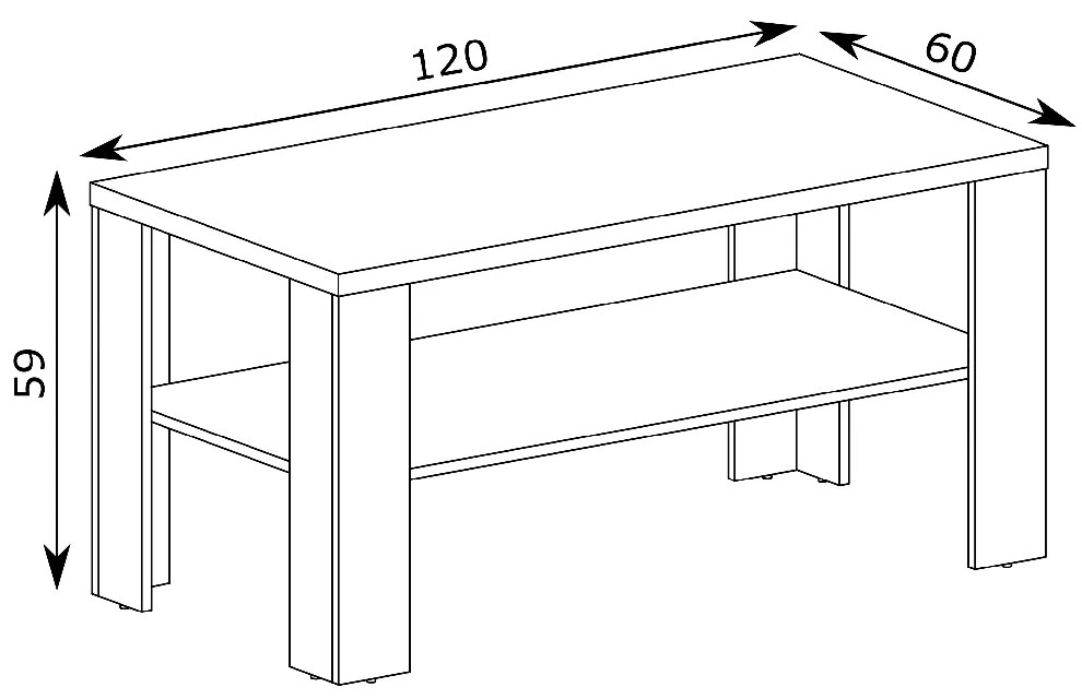 Antica K | konferenční stolek A13 | 120x60x59 cm | kraft zlatý