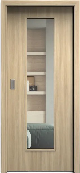 SAPELI ELEGANT KOMFORT M55 - CPL LAMINÁT - POSUVNÉ DVEŘE VČ. ZÁRUBNĚ - dub Hikari Průchozí šířka (cm): 120, Průchozí výška (cm): 210