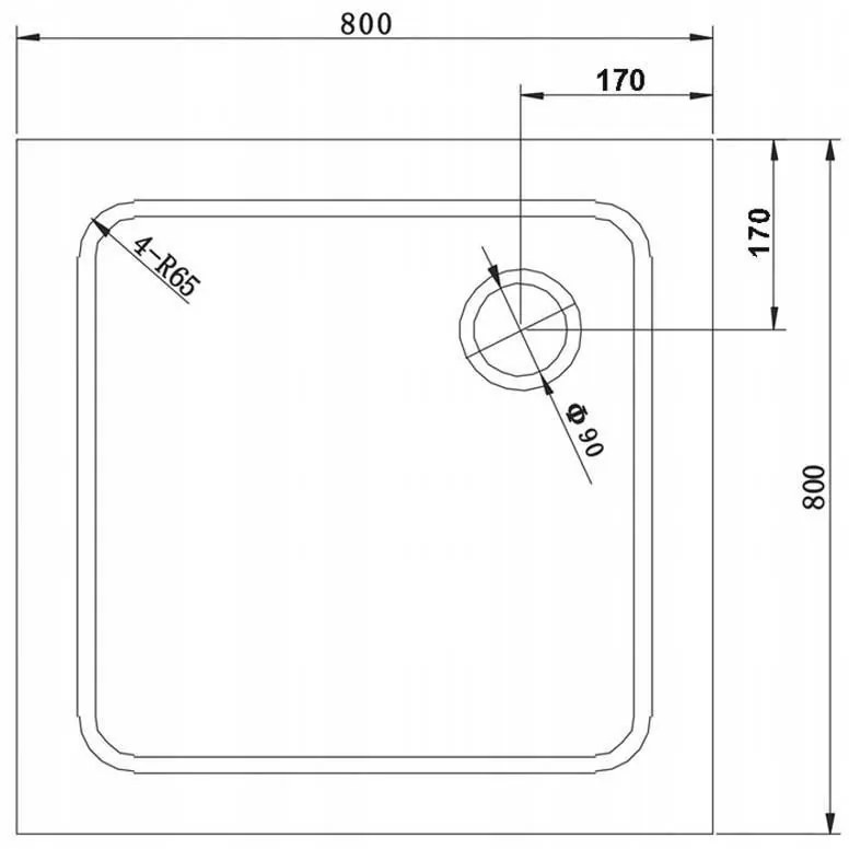 BPS-koupelny Čtvercový sprchový kout HYD-SK01B 80x80 chrom/transparent + vanička HYD-SSV-ST02A černá