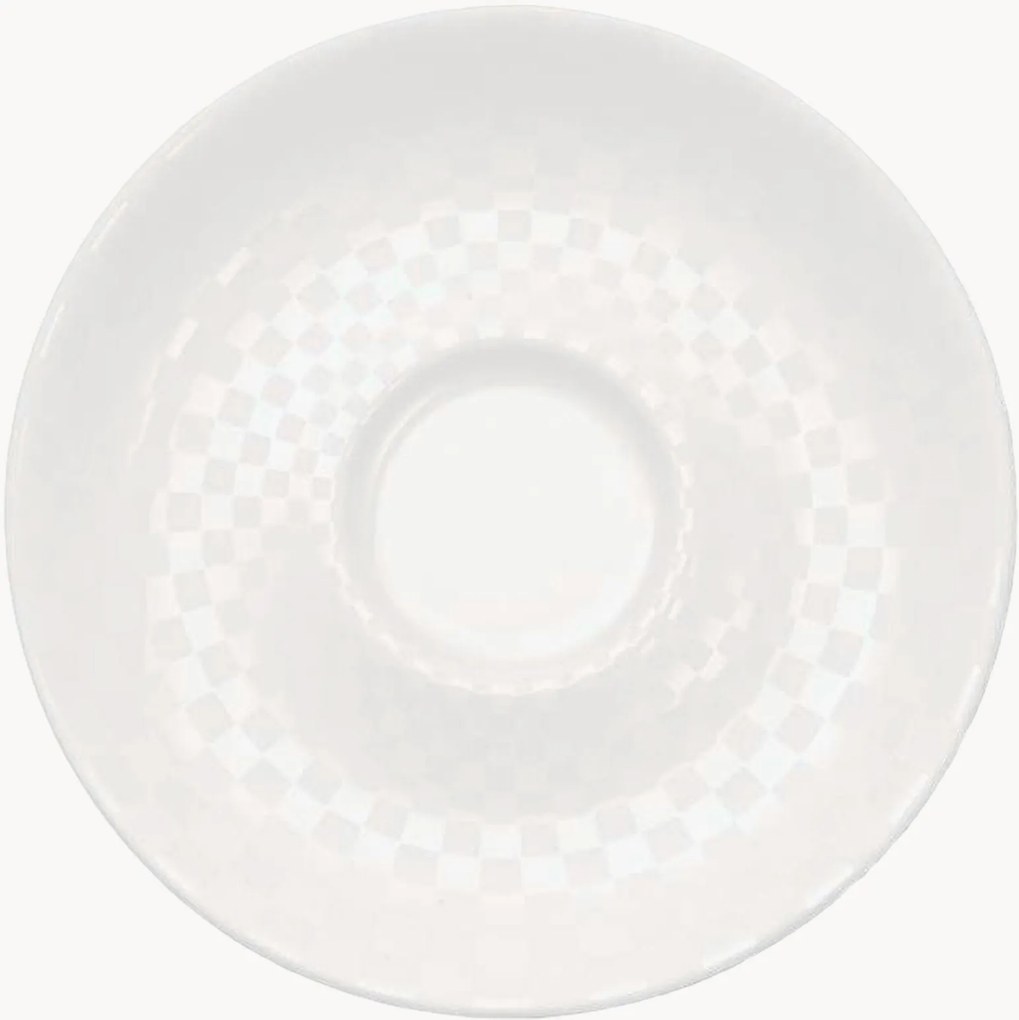Sada podšálků z kostního porcelánu Cross White, 6 dílů