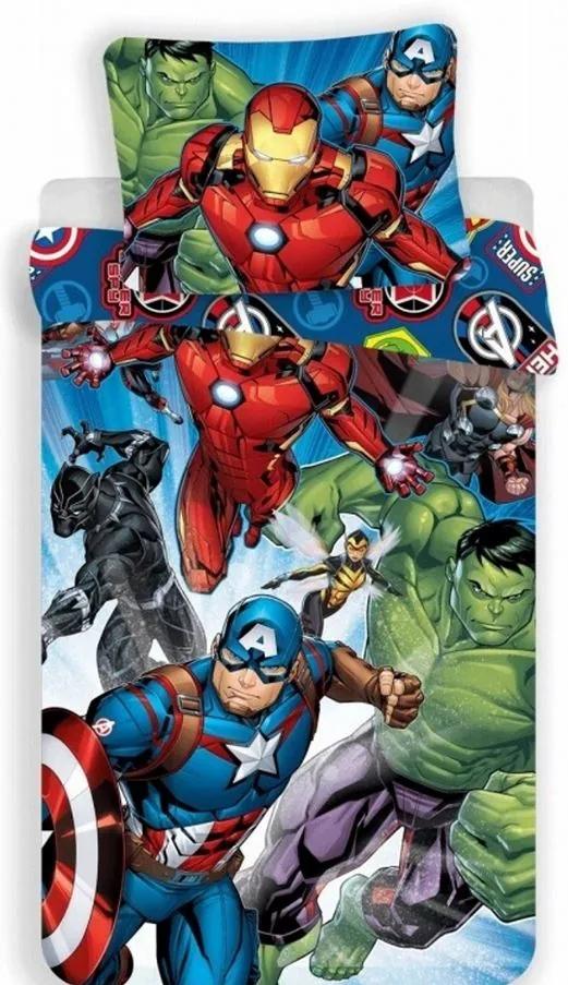Dětské bavlněné povlečení Disney - Avengers "Brands 02" 2023, Rozměry 140x200cm + 70x90cm