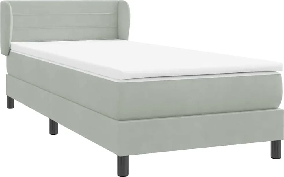 Box Spring Postel s matrací Světle šedá 90x220 cm Samet 3317637