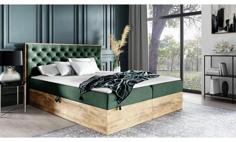 Kontinentální postel Madaris 3, Rozměr postele: 120x200, Barva:: dub wotan + Faro 16