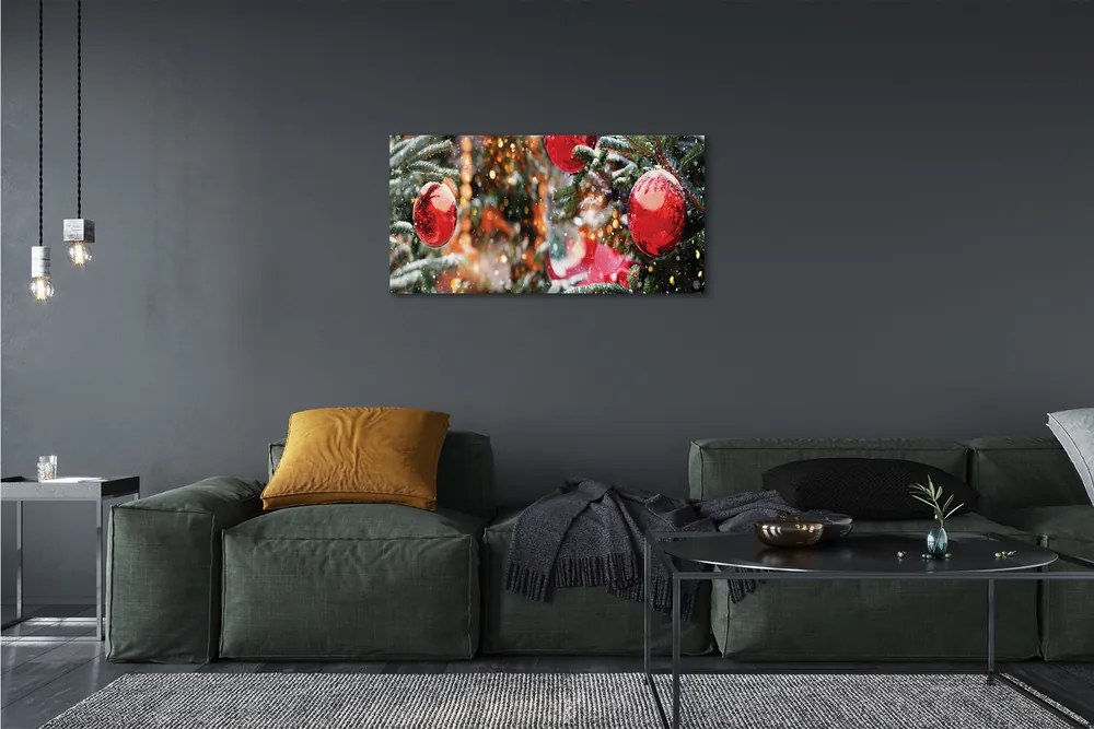 Obrazy na plátně Snow Vánoční ozdoby 125x50 cm