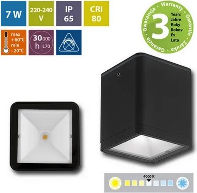 LED svítidlo McLED Noel S 7W 4000K IP65 černá ML-516.010.19.0