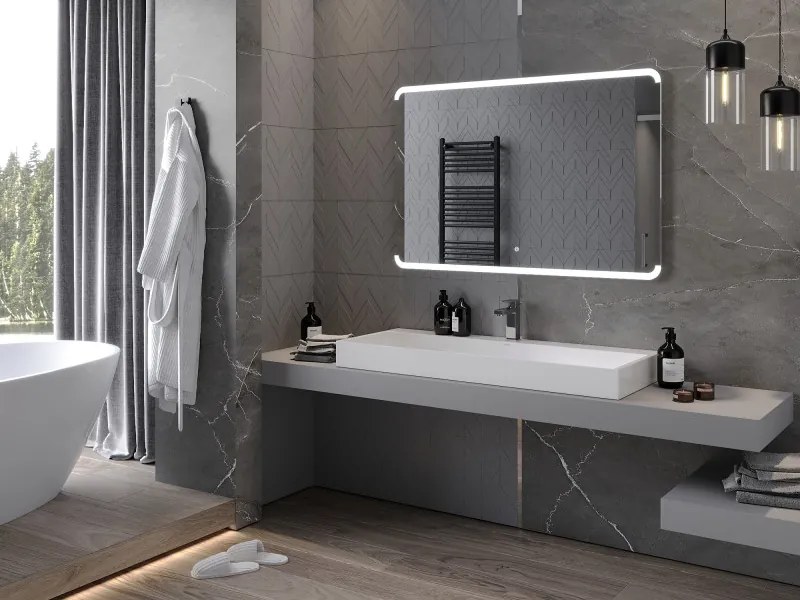 Mexen Nida, LED koupelnové zrcadlo s podsvícením 120x80 cm, 6000K, ochrana proti zamlžování, 9806-120-080-611-00