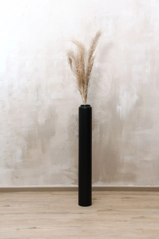 Váza DIRETO, sklolaminát, výška 100 cm, černý mat