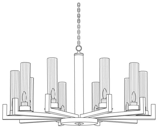 Kolarz 6009.81060 - Lustr na řetězu RAGGIO 10xE14/25W/230V matný chrom
