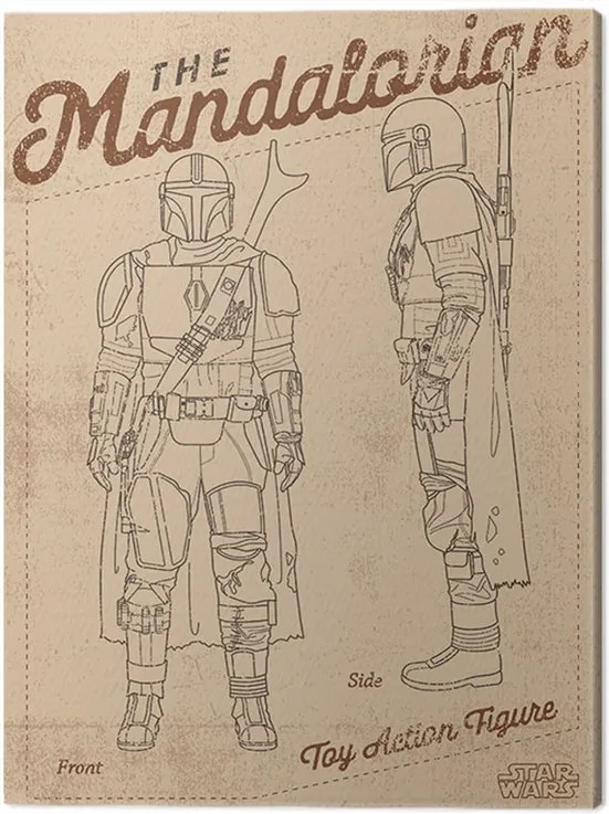 Obraz na plátně Star Wars: The Mandalorian - Action Figure, (30 x 40 cm)