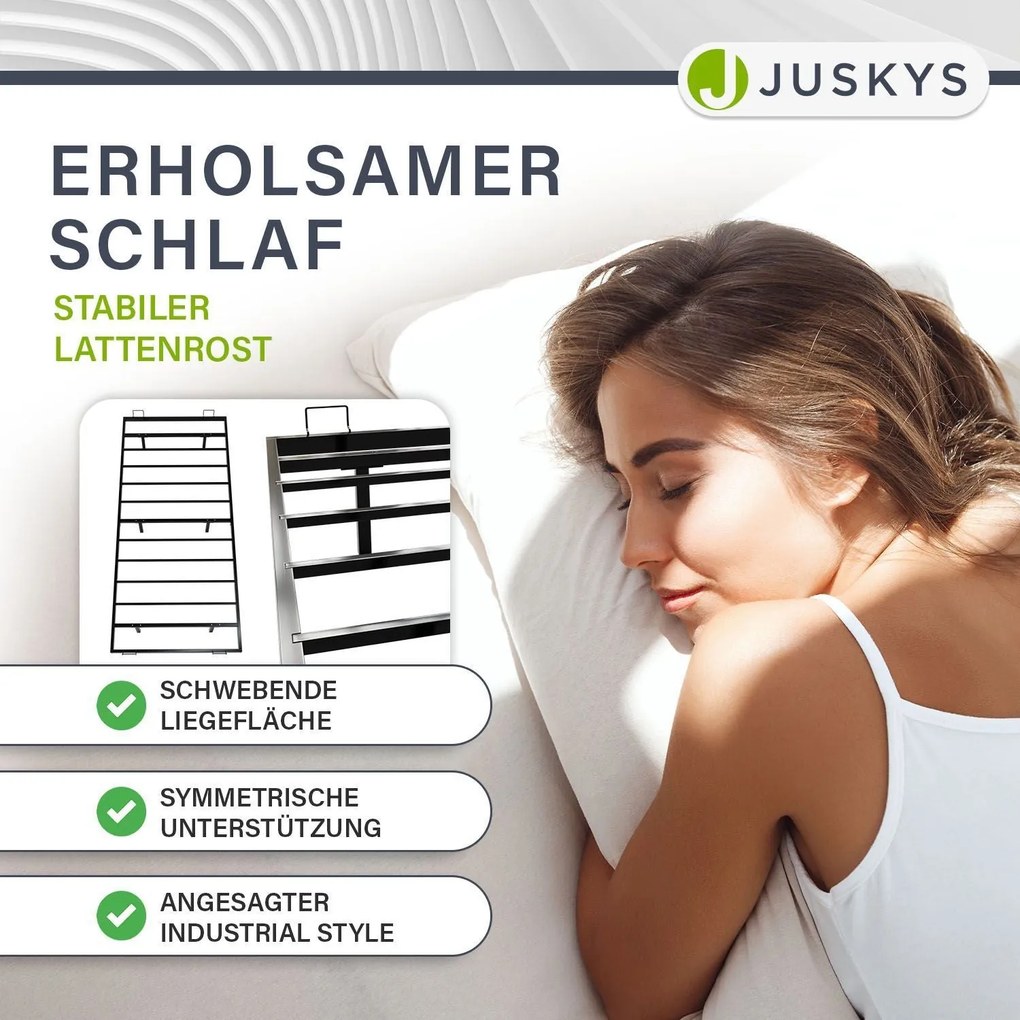Juskys Kovová postel Palamos s LED osvětlením Velikost: 140 × 200 cm