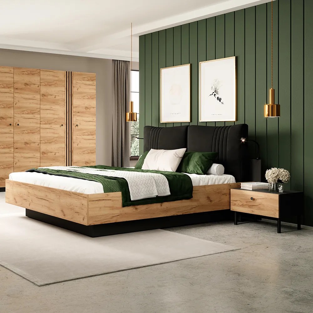 DECO | komoda D4S | 138 cm | kraft zlatý/antracit | VÝPRODEJ Z PRODEJNY