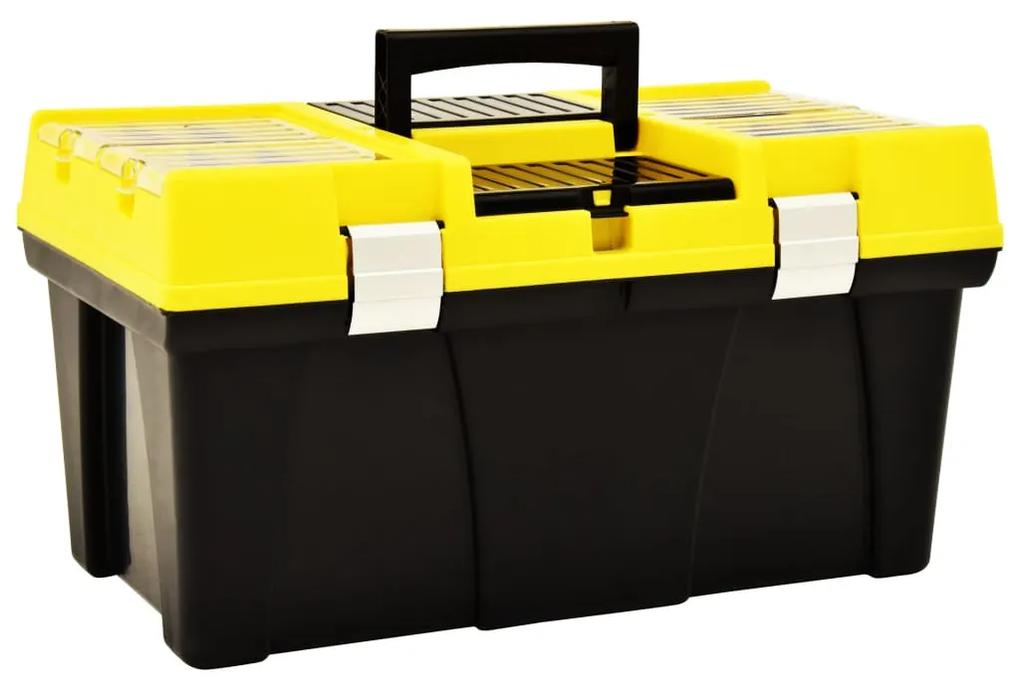 146270 vidaXL Box na nářadí plast 595 x 337 x 316 mm žlutý