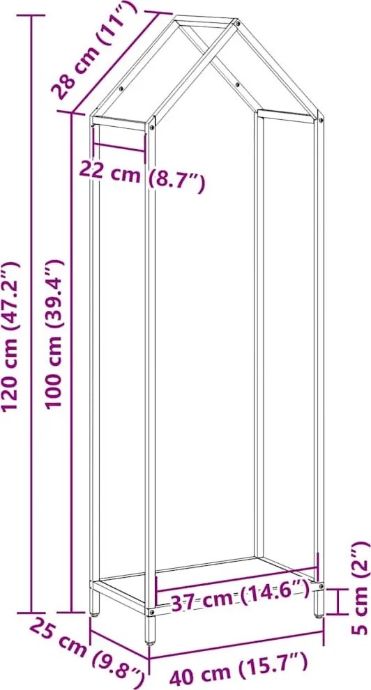 vidaXL Stojan na palivové dřevo Ocel válcovaná za studena [864302] Barva: Olivově zelená