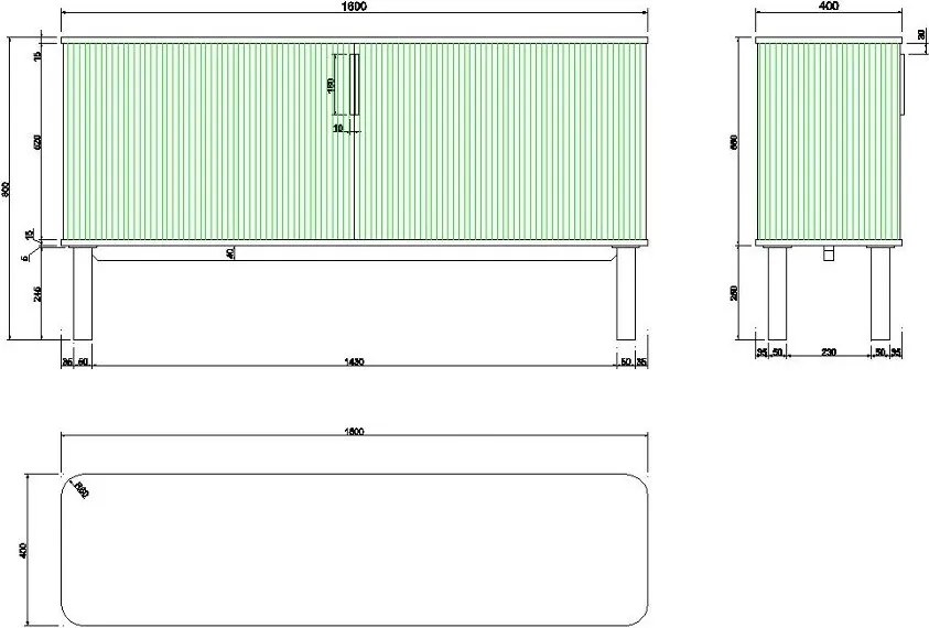 Nízká komoda v dekoru dubu s posuvnými dveřmi v přírodní barvě 160x80 cm Langley – Actona