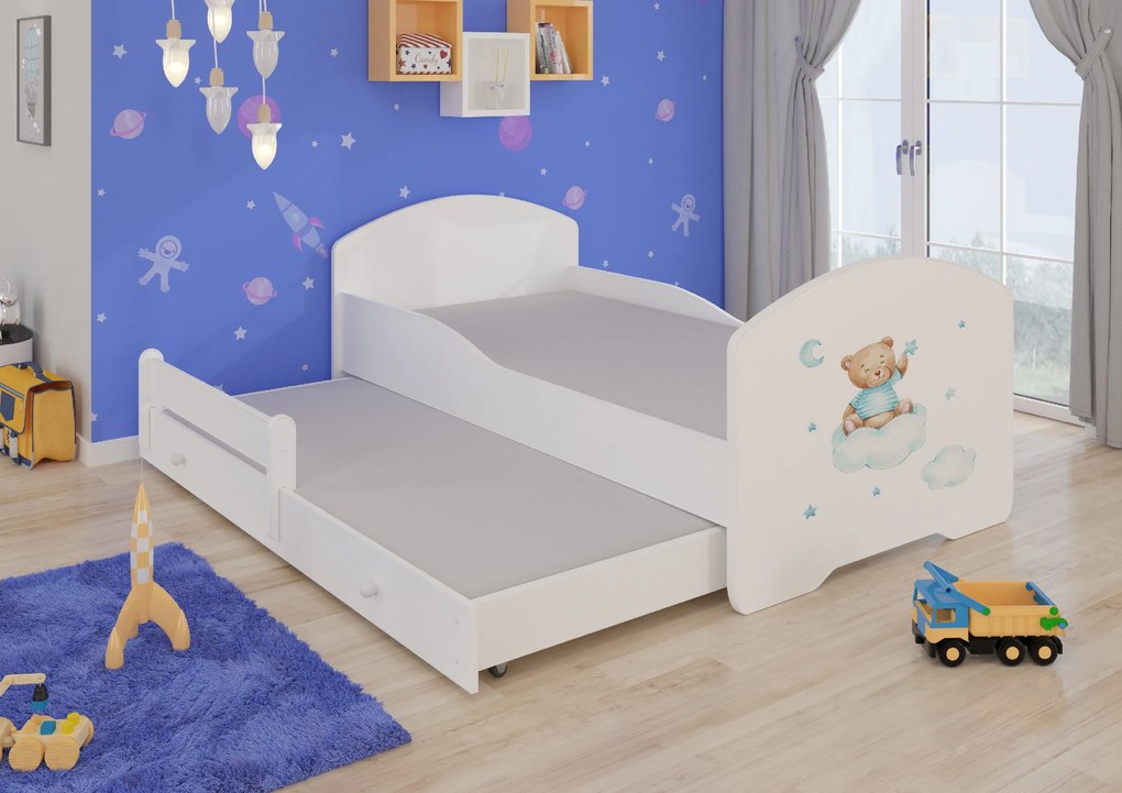 Dětská postel s matracemi PEPE II 160x80 Úložný prostor: Ne, Motiv: DINOSAUŘI