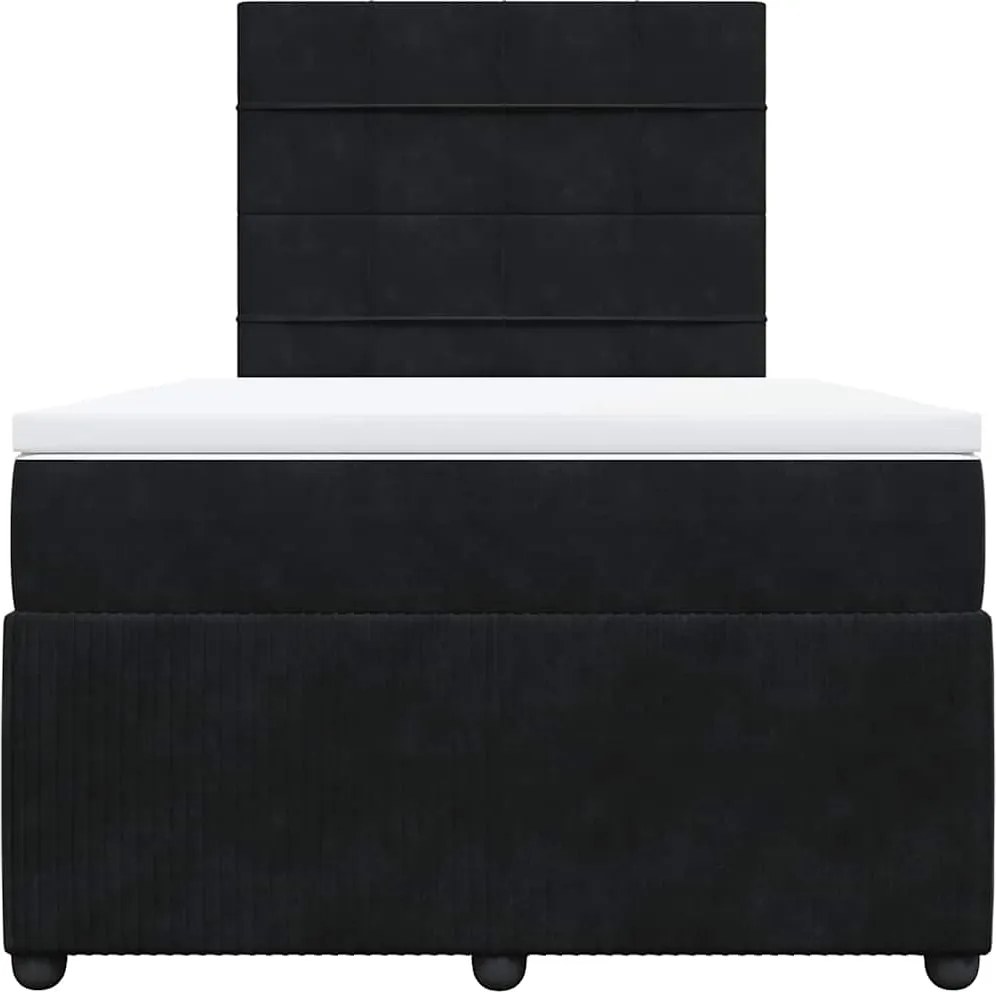 Box spring postel s matrací černá 120 x 190 cm samet 3292288