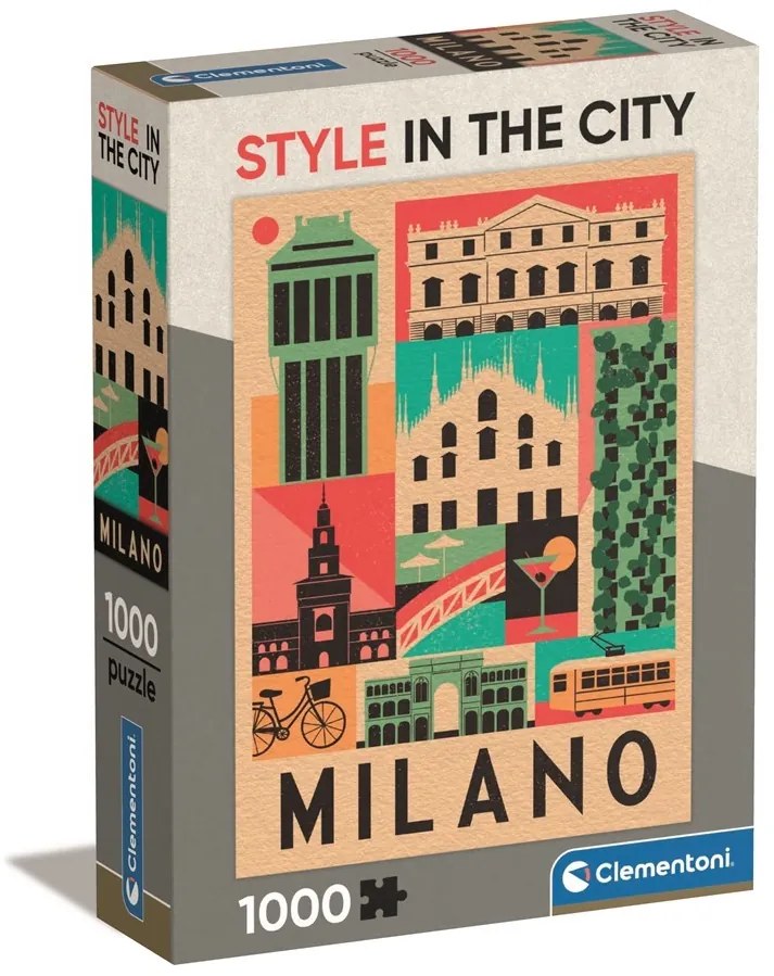 Clementoni - Puzzle 1000 Style in the city Milano Compact box