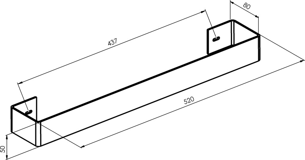 Sapho, TABELLA držák ručníků 520mm, broušená nerez, MI520