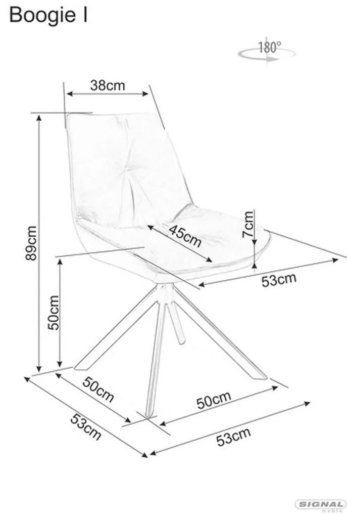 Otočná jídelní židle Boogie I Velvet Boogie béžová