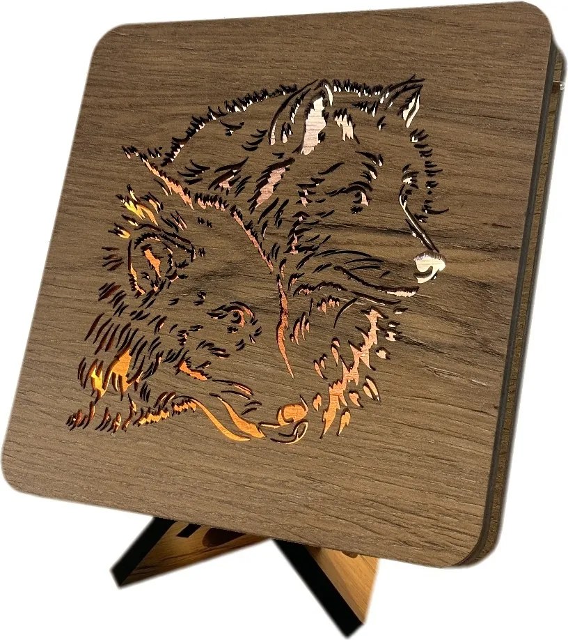 Li-Go "Vlci" lampa 19x19 cm provedení povrchu: dub světlý