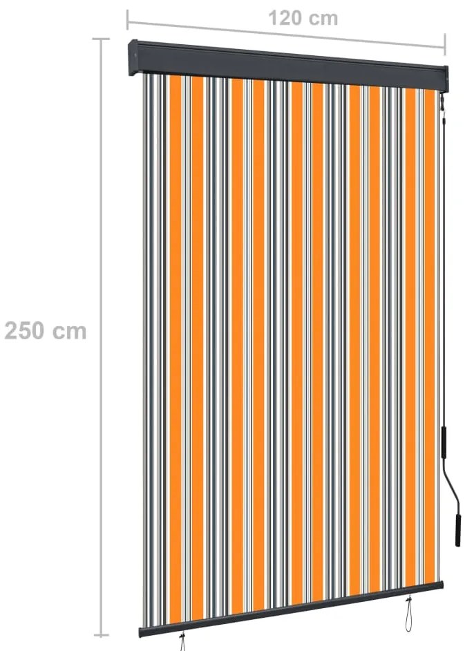 vidaXL Marketos Venkovní roleta 120 x 250 cm žlutomodrá