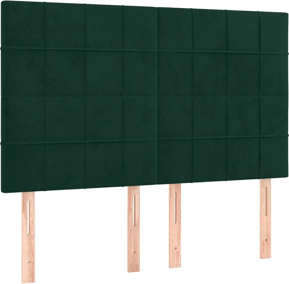 Box spring postel s matrací tmavě zelená 140x200 cm samet 3137848