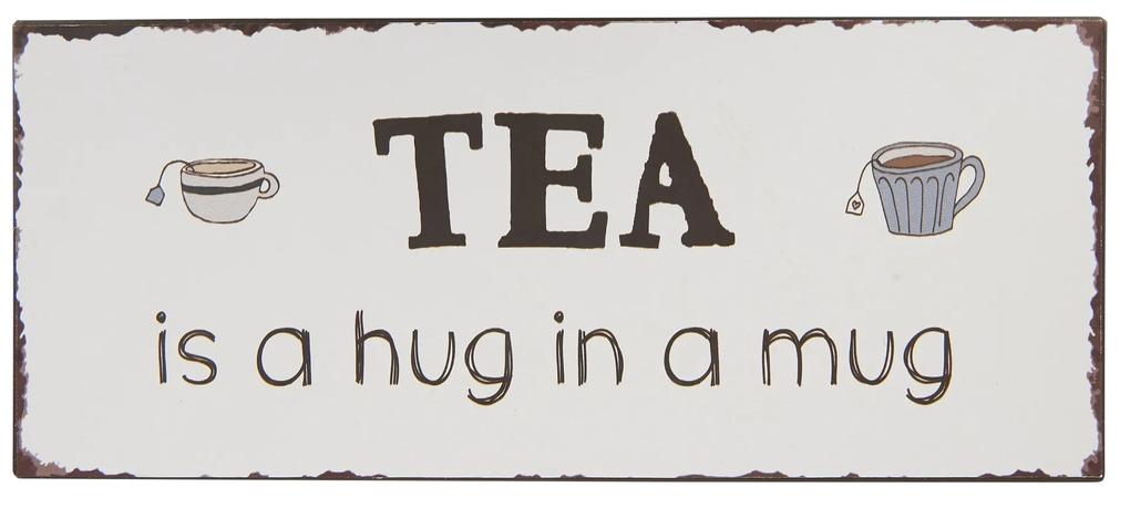 IB LAURSEN Plechová cedule Tea is a hug in a mug, multi barva, kov, papír