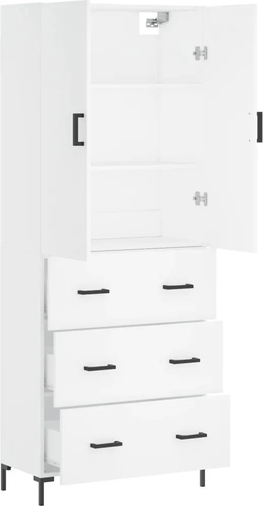 Skříň highboard bílá 69,5 x 34 x 180 cm kompozitní dřevo 3195843
