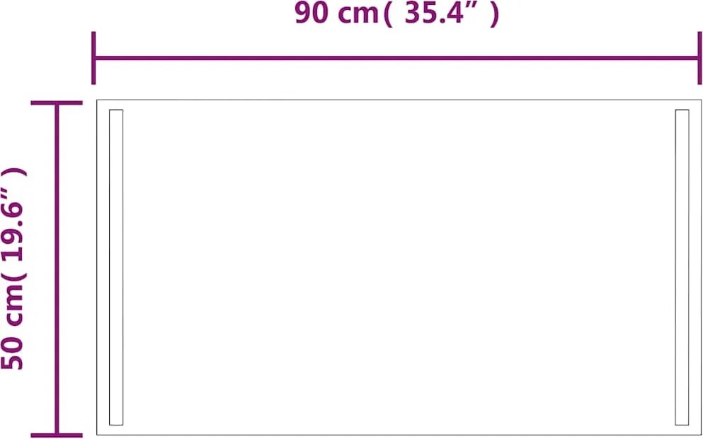 Koupelnové zrcadlo s LED osvětlením 90 x 50 cm 151751