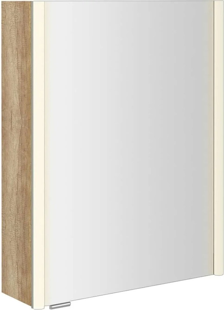 Sapho Alix - Zrcadlová skříňka s LED osvětlením 56x70x18 cm, 2x dvířka, P/L, dub alabama AX156-0022