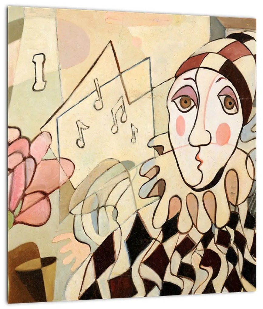 Obraz - Kubismus - harlequin and rose (30x30 cm)