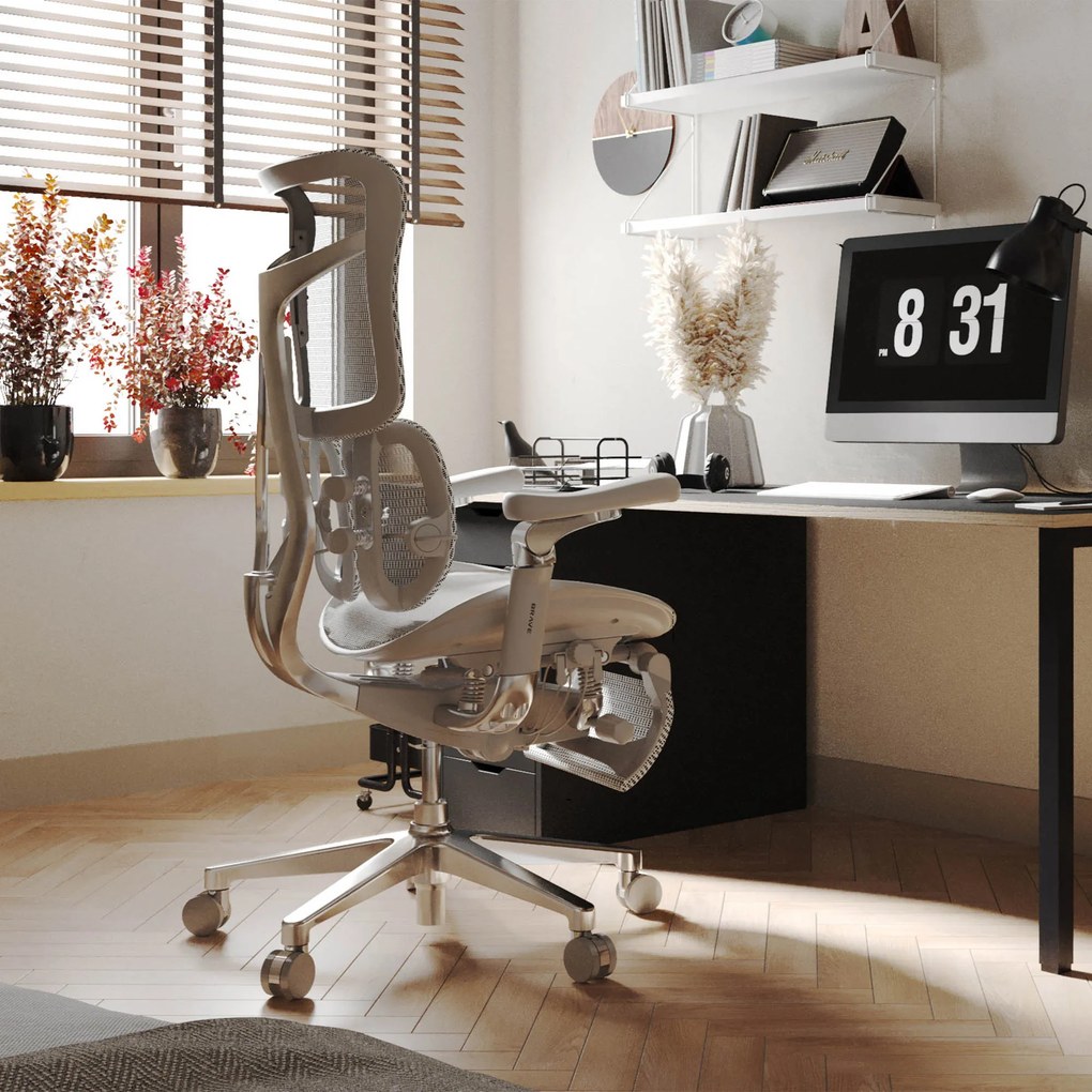 Ergonomická židle s podnožkou šedá Premium Normal Size: Diablo V-Kinetic