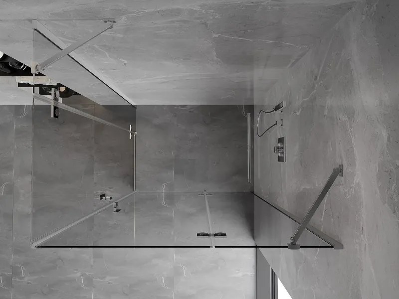 Mexen Mist-H Duo, 2-křídlý výklopný sprchový kout 95 x 120 cm, čiré sklo, chromový profil, 8A5-095L-120P-01-00
