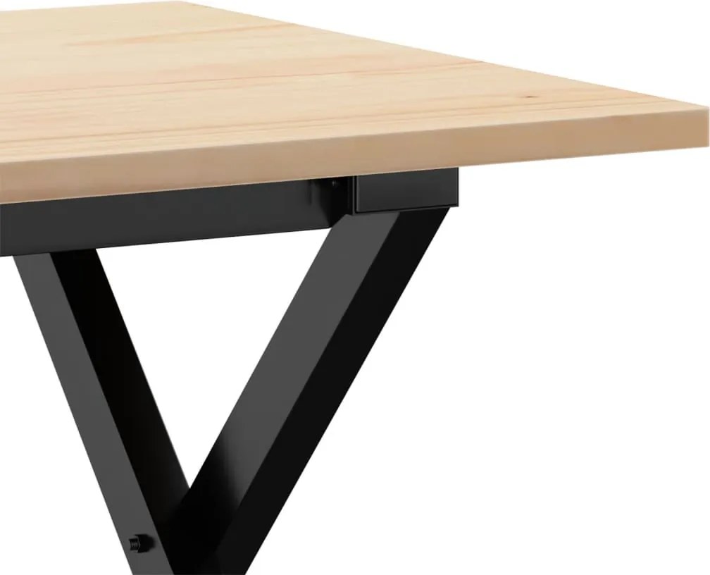 Konferenční stolek s X rámem 80x50x40 cm borové dřevo a ocel 3282684